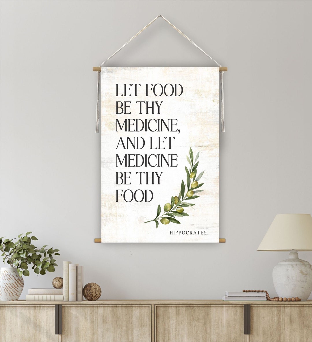 Let Food Be Thy Medicine Wall Hanging | Hippocrates Quote Wall Art ...