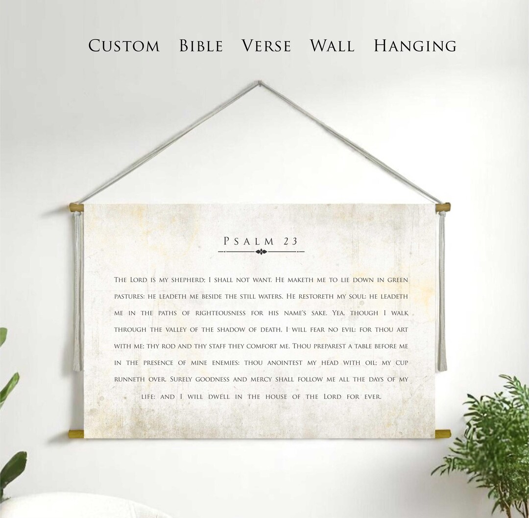 Custom Bible Verses Wall Hanging Scroll | Bible Verses Wall Art ...