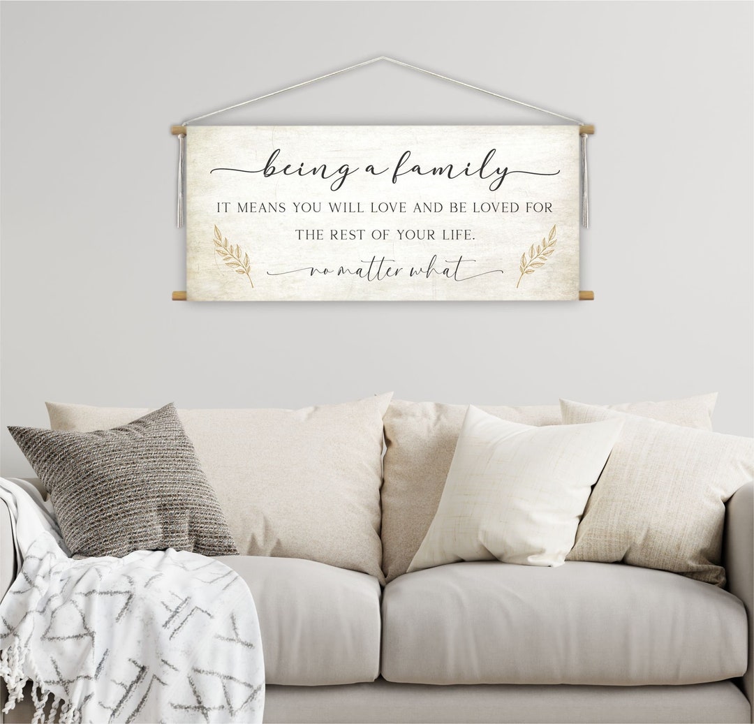 Being a Family Means Wall Hanging | Family Sign | Family Quote | Living ...