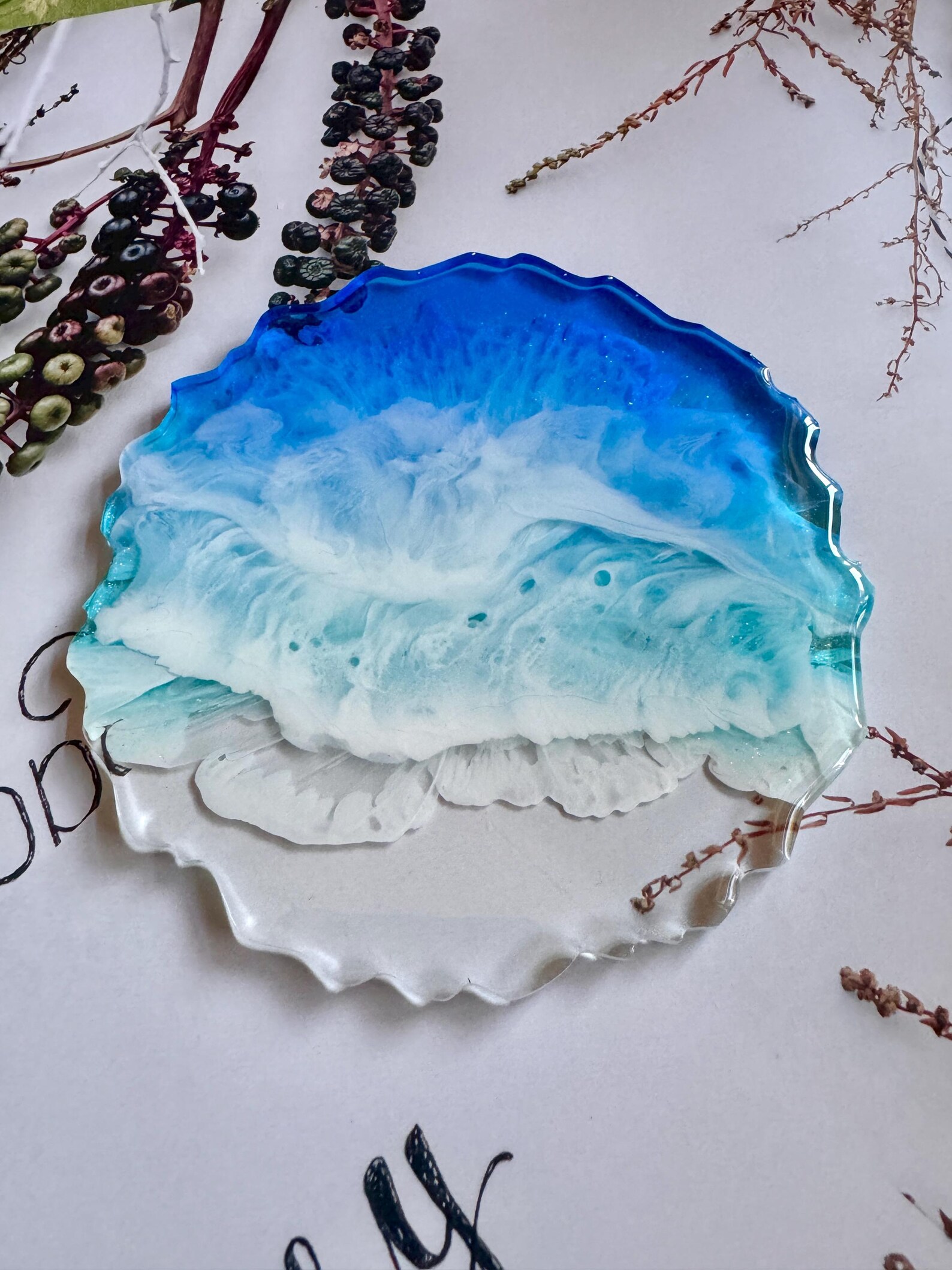 Handmade Resin Beach Wave Ocean Coasters Gift for Her Personalize ...