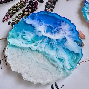Handmade Resin Beach Wave Ocean Coasters Gift for Her Personalize ...