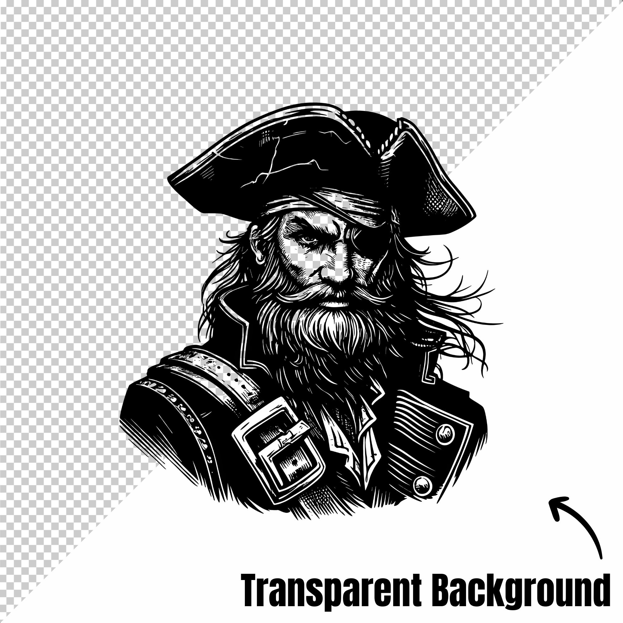 Pirate Head SVG Clipart & PNG Files, Pirate Digital Clip Art, Cut Files ...