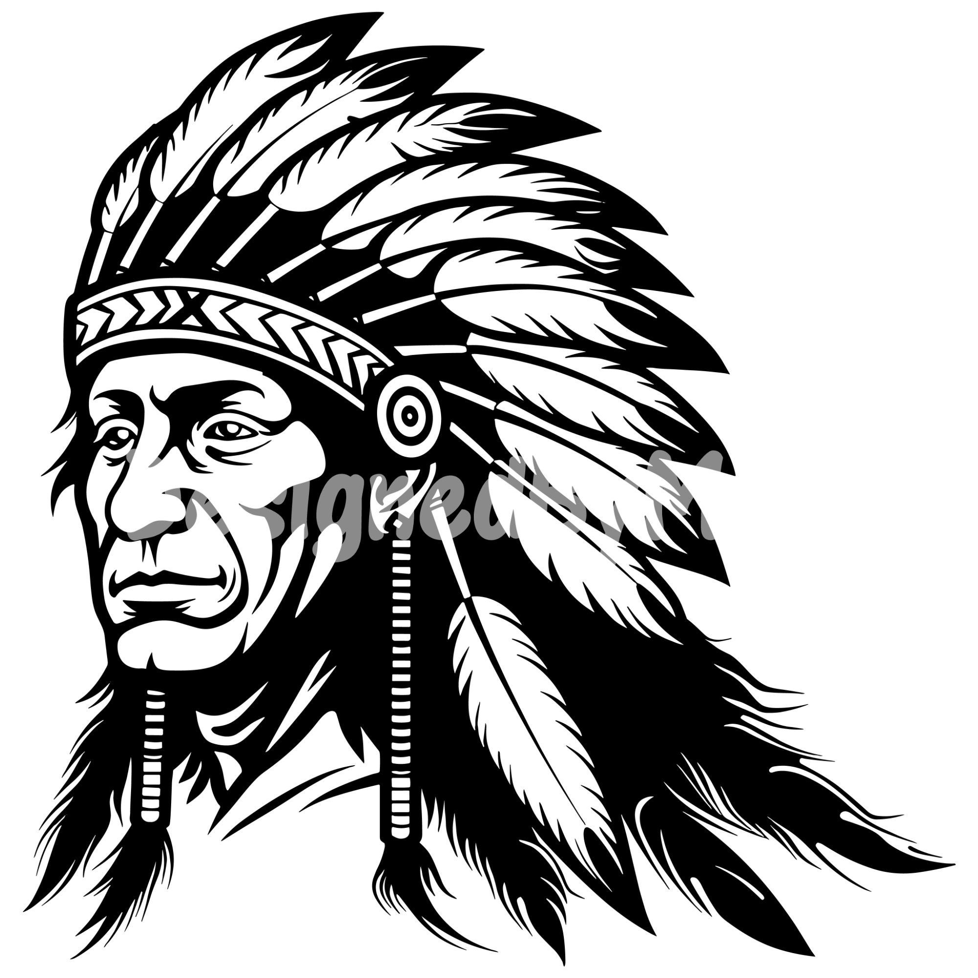 Native American Chief SVG Native American PNG Native American Clipart ...