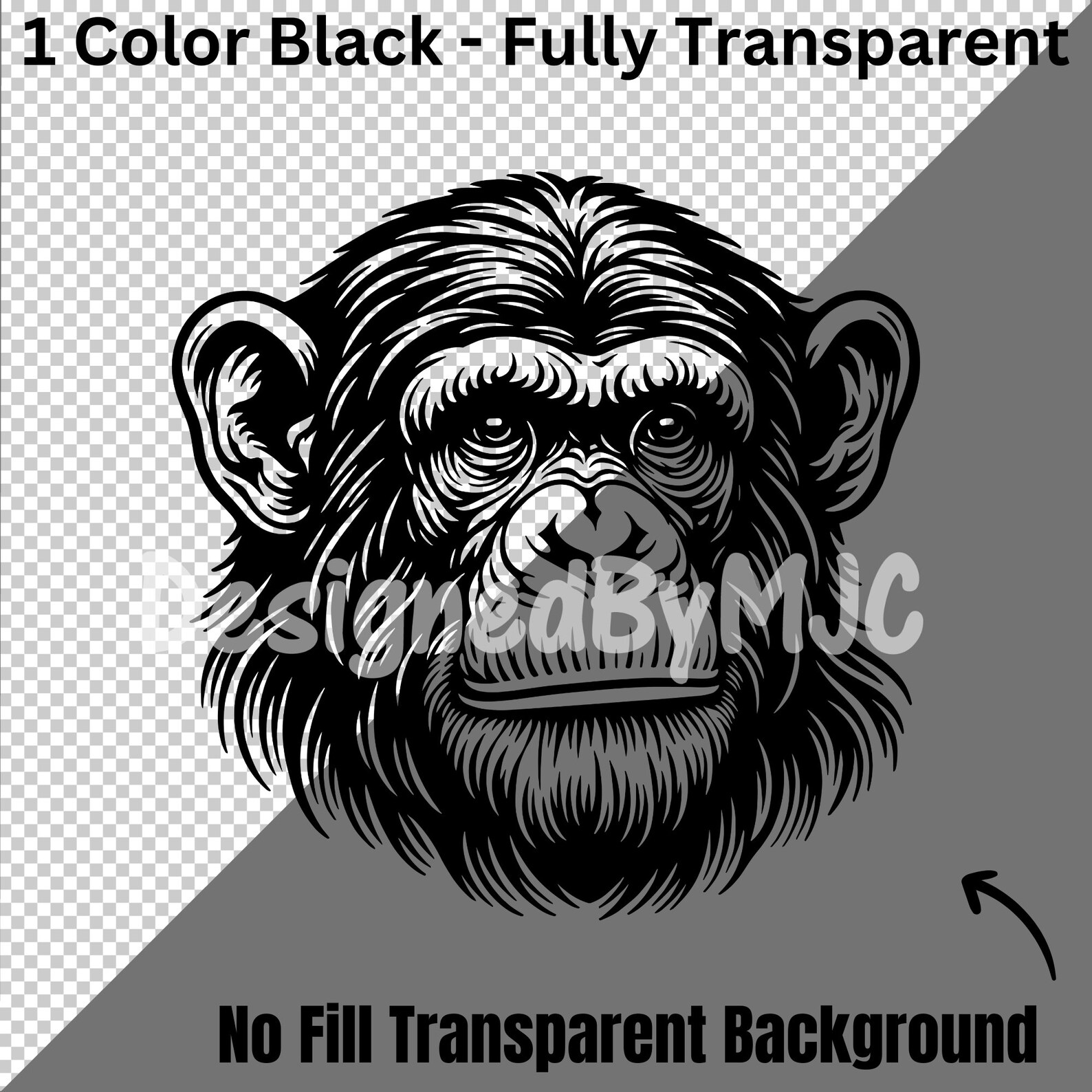 Chimpanzee SVG PNG Bundle, Chimpanzee Face Svg, Chimp Png, Chimpanzee ...