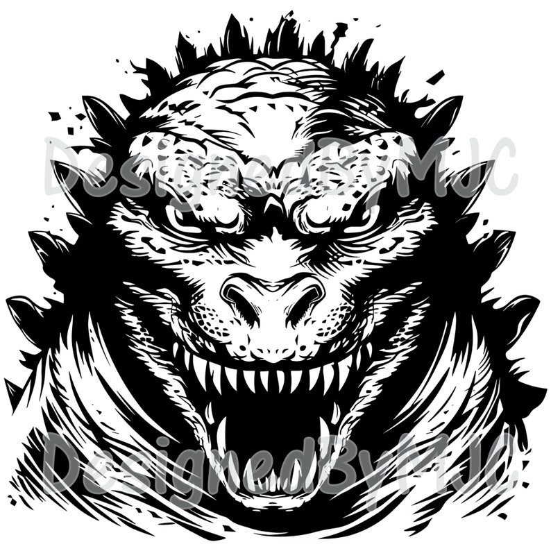 Godzilla SVG Clipart & PNG Files, Godzilla Graphics, Digital Clip Art ...