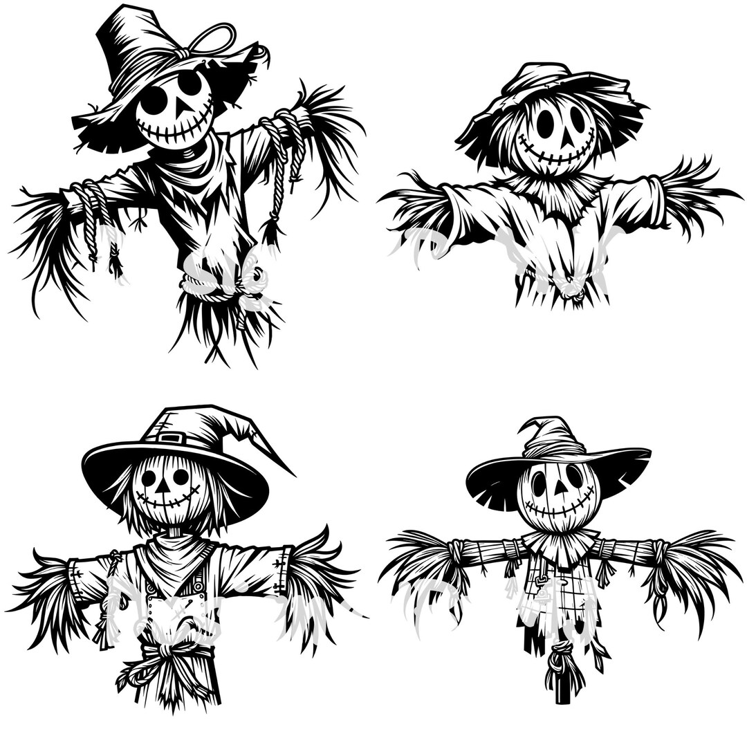 Scarecrow SVG, Halloween Scarecrow Images, Halloween Clipart, Spooky ...