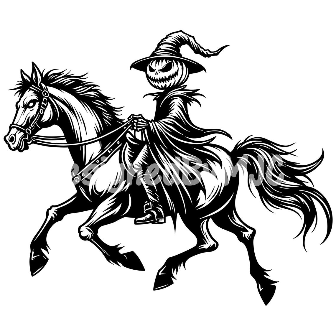 Headless Horseman SVG PNG, Halloween Svg, Pumpkin Head Svg, Sleepy ...