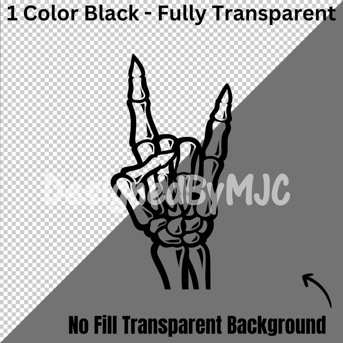 Skeleton Rock Horns SVG, Rock and Roll Devil Horns, Skeleton Hand Rock ...