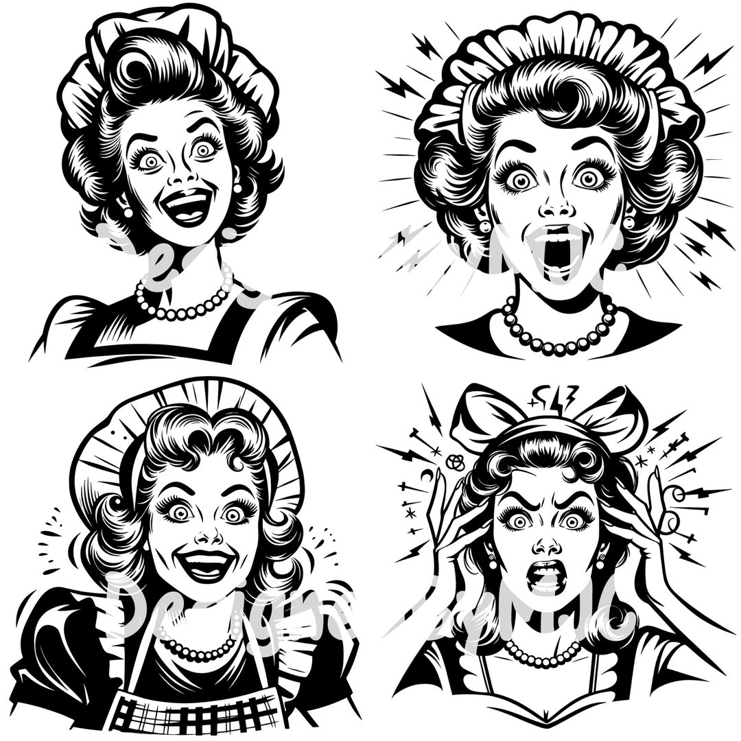 Retro Housewife Crazy SVG PNG, Vintage Women, 1950s, Retro Women Svg ...
