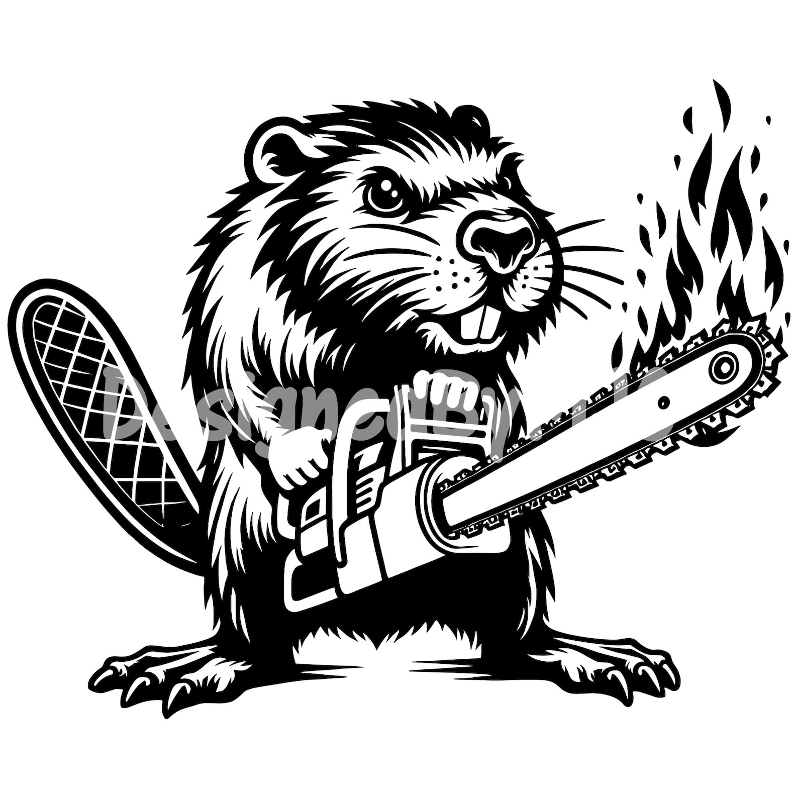 Beaver With Chainsaw SVG, Beaver SCG, Chainsaw Svg, Beaver and Wood ...