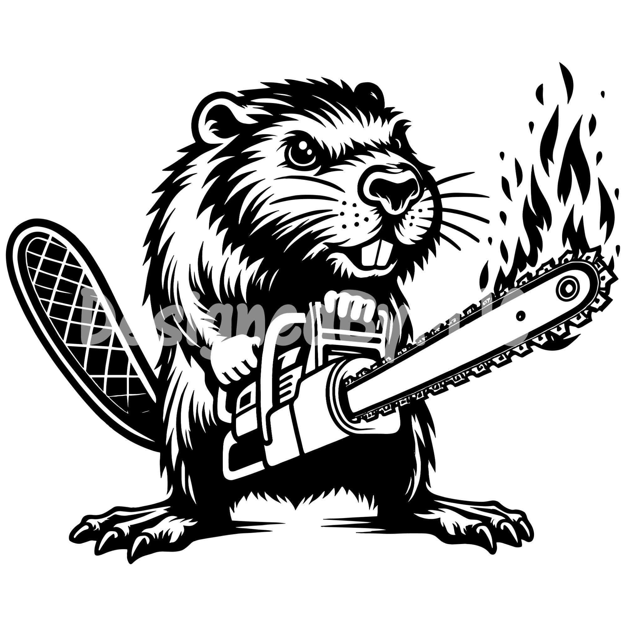 Beaver With Chainsaw SVG, Beaver SCG, Chainsaw Svg, Beaver and Wood Clipart, Beaver Lumberjack ...
