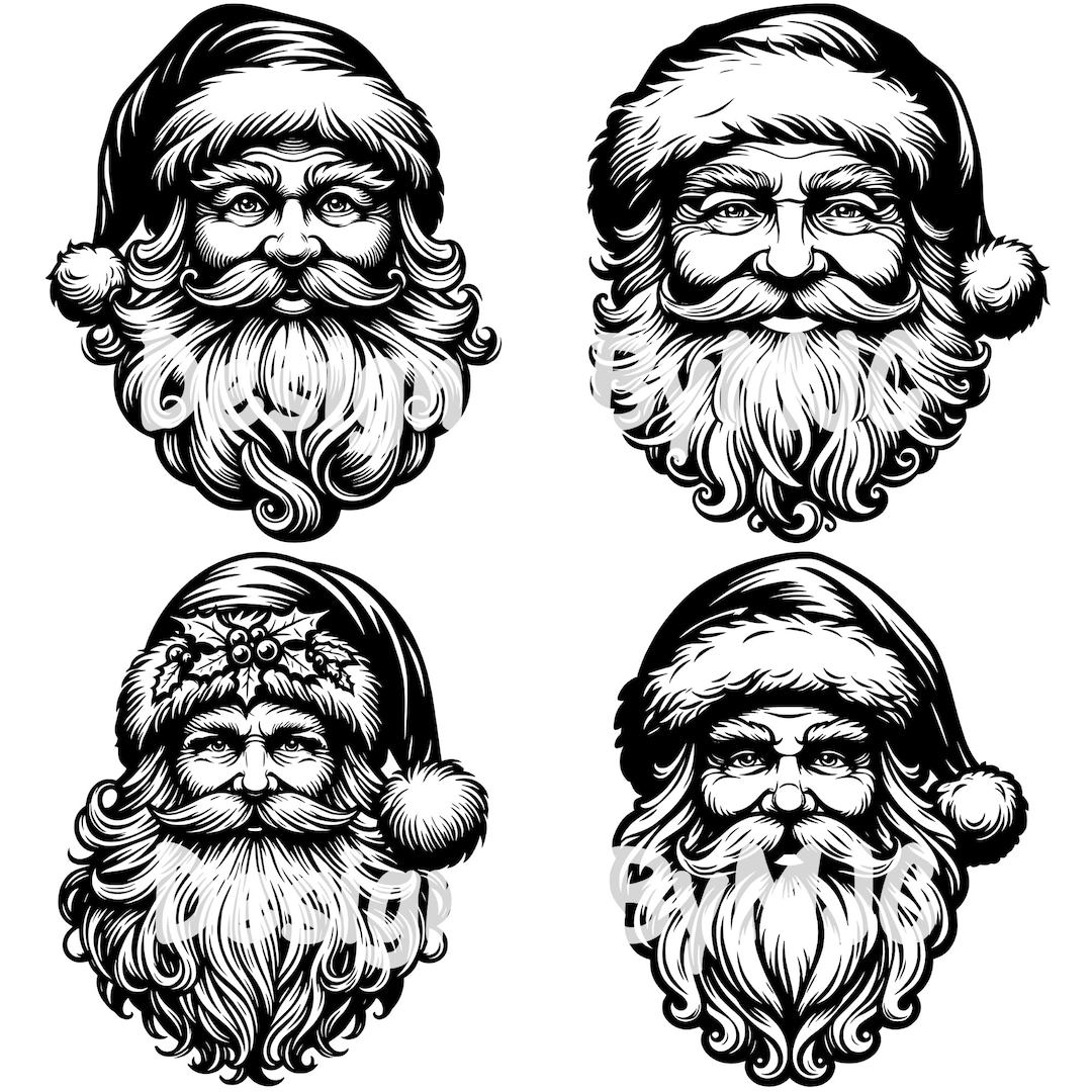 Santa SVG Santa Face Svg Vintage Santa Svg Santa Claus Svg Christmas ...