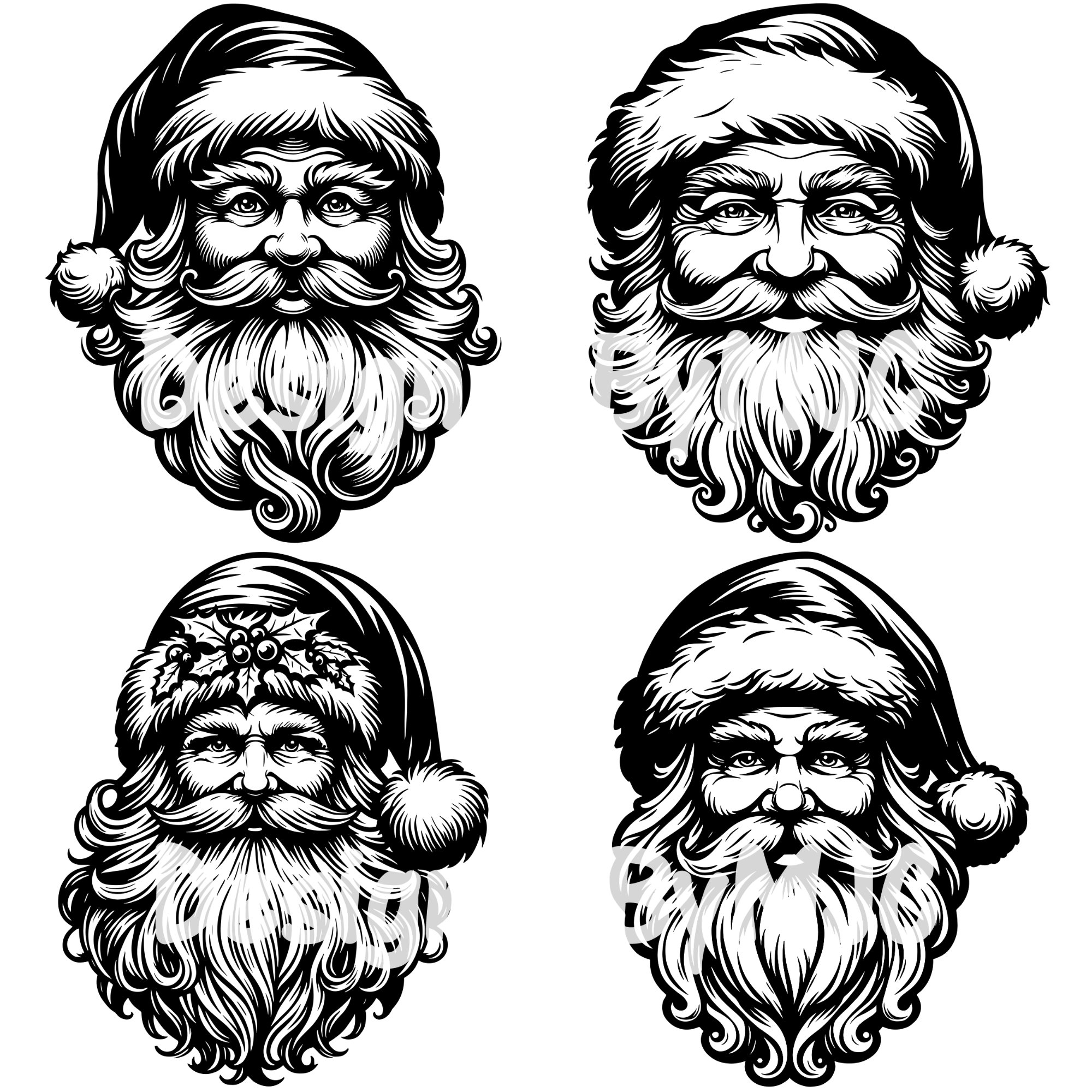 Santa SVG Santa Face Svg Vintage Santa Svg Santa Claus Svg Christmas ...