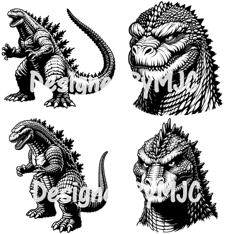 Godzilla SVG & PNG Files, Godzilla Graphics, Digital Clip Art, Cut ...