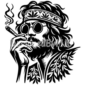 Hippie Stoner SVG, Hippie Dude PNG, Hippie Guy Clipart Peace and Love ...