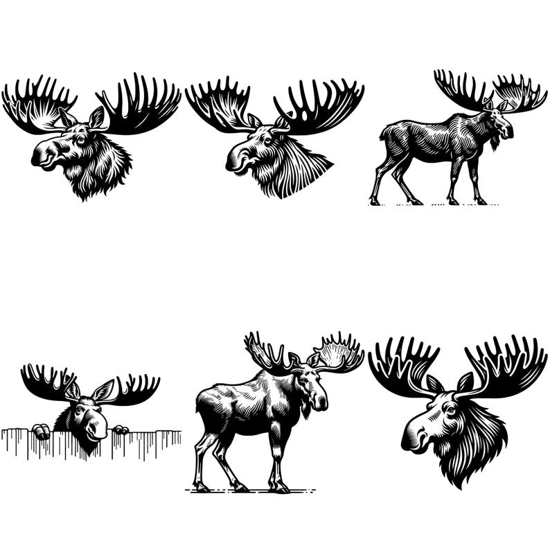 Moose SVG Bundle Clipart PNG Files, Camping Scene Vector Image ...