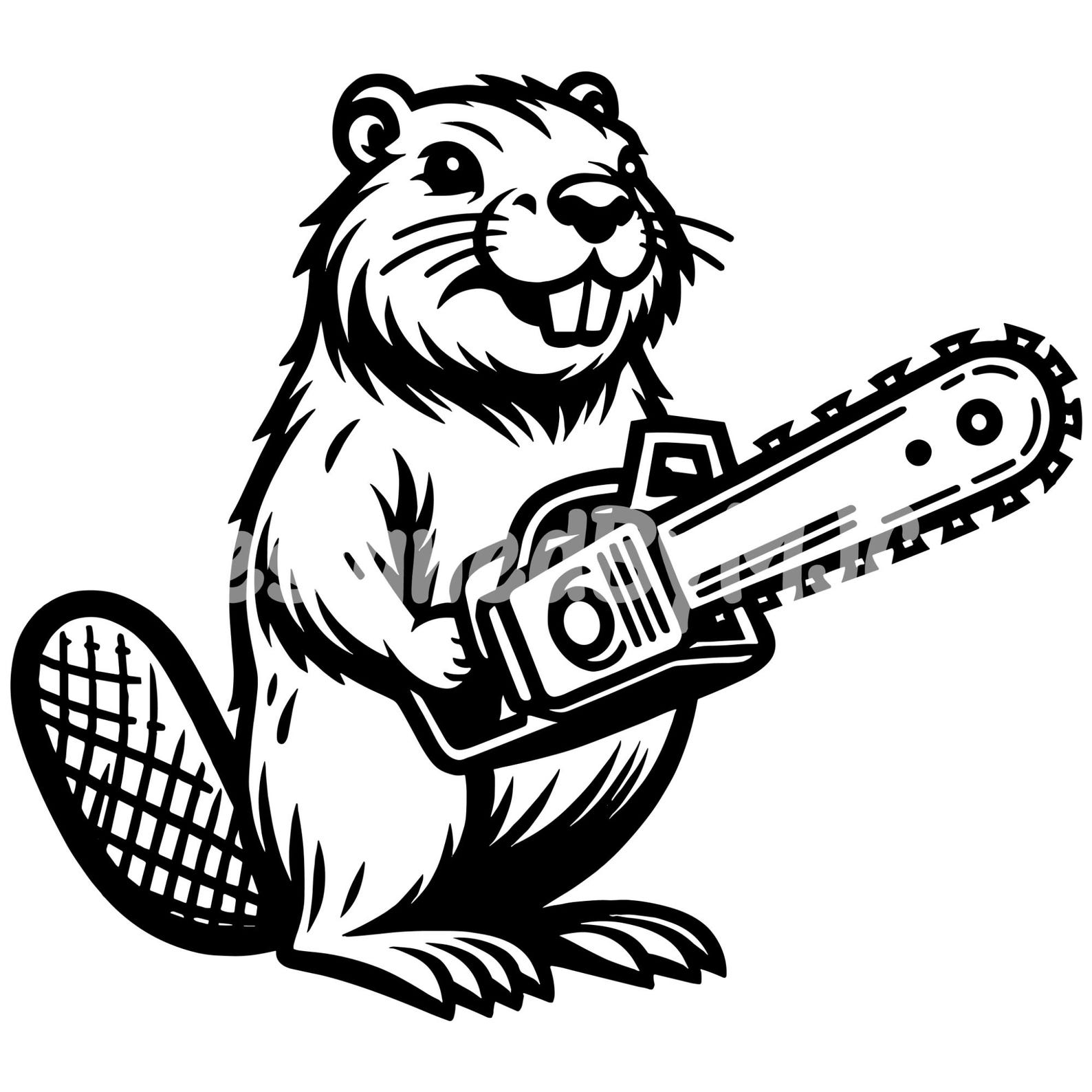 Beaver With Chainsaw SVG, Beaver SCG, Chainsaw Svg, Beaver and Wood ...