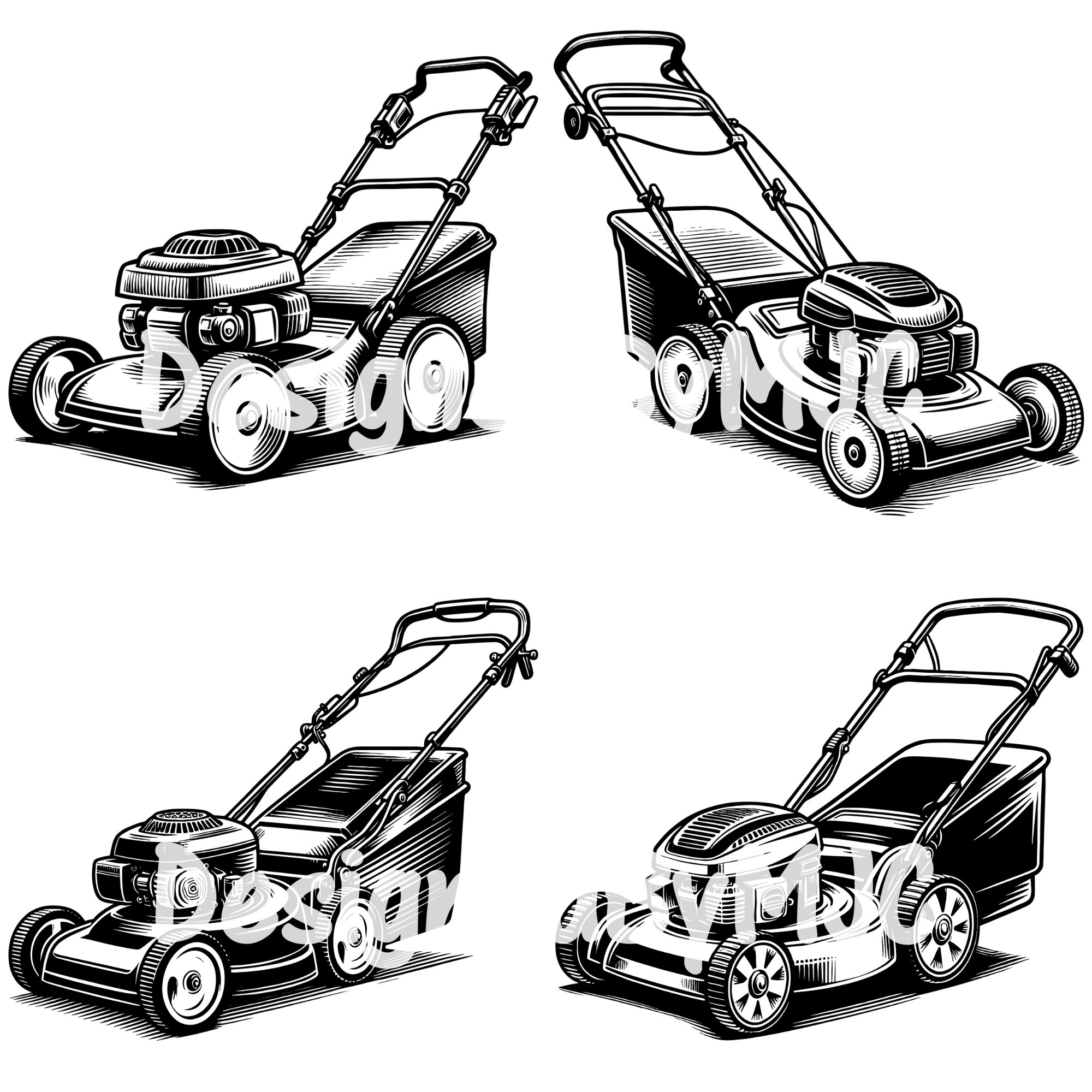 Lawn Mower SVG PNG Files , Push Lawn Mower Svg, Lawn Mower Grass Cutter ...