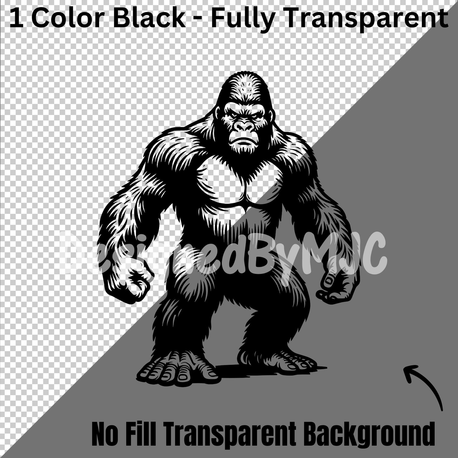 King Kong SVG PNG Files, King Kong Graphics, King Kong Png, Gorilla SVG ...