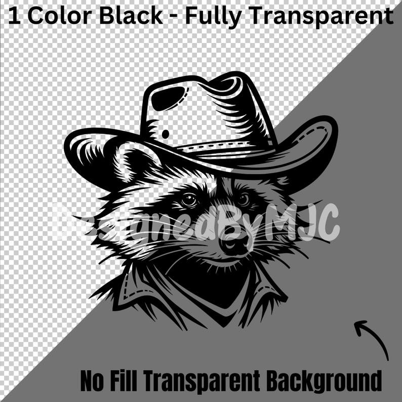 Raccoon Cowboy SVG Bundle PNG Files, Raccoon Svg, Cowboy Animal Svg ...
