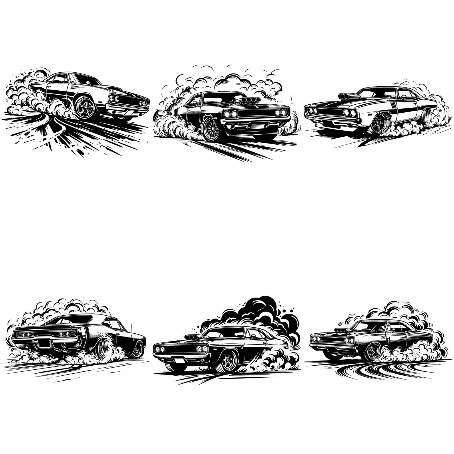 Muscle Car Burnout SVG Bundle, Muscle Car Svg, Car Burnout Svg, Muscle ...