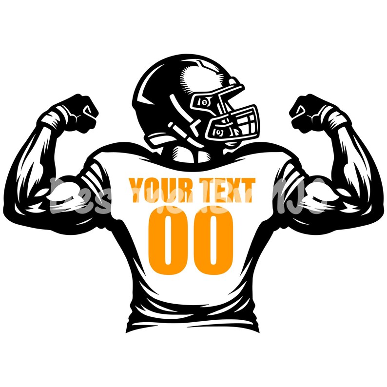 Customizable Football Player SVG, Football Muscle Flex SVG, Football ...