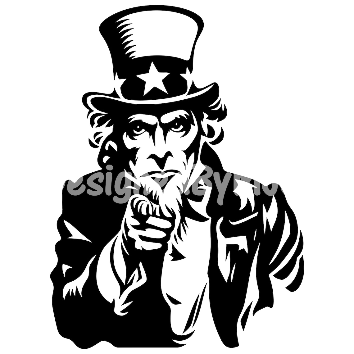 Uncle Sam I Want You SVG PNG Files, Uncle Sam, 4th of July ...