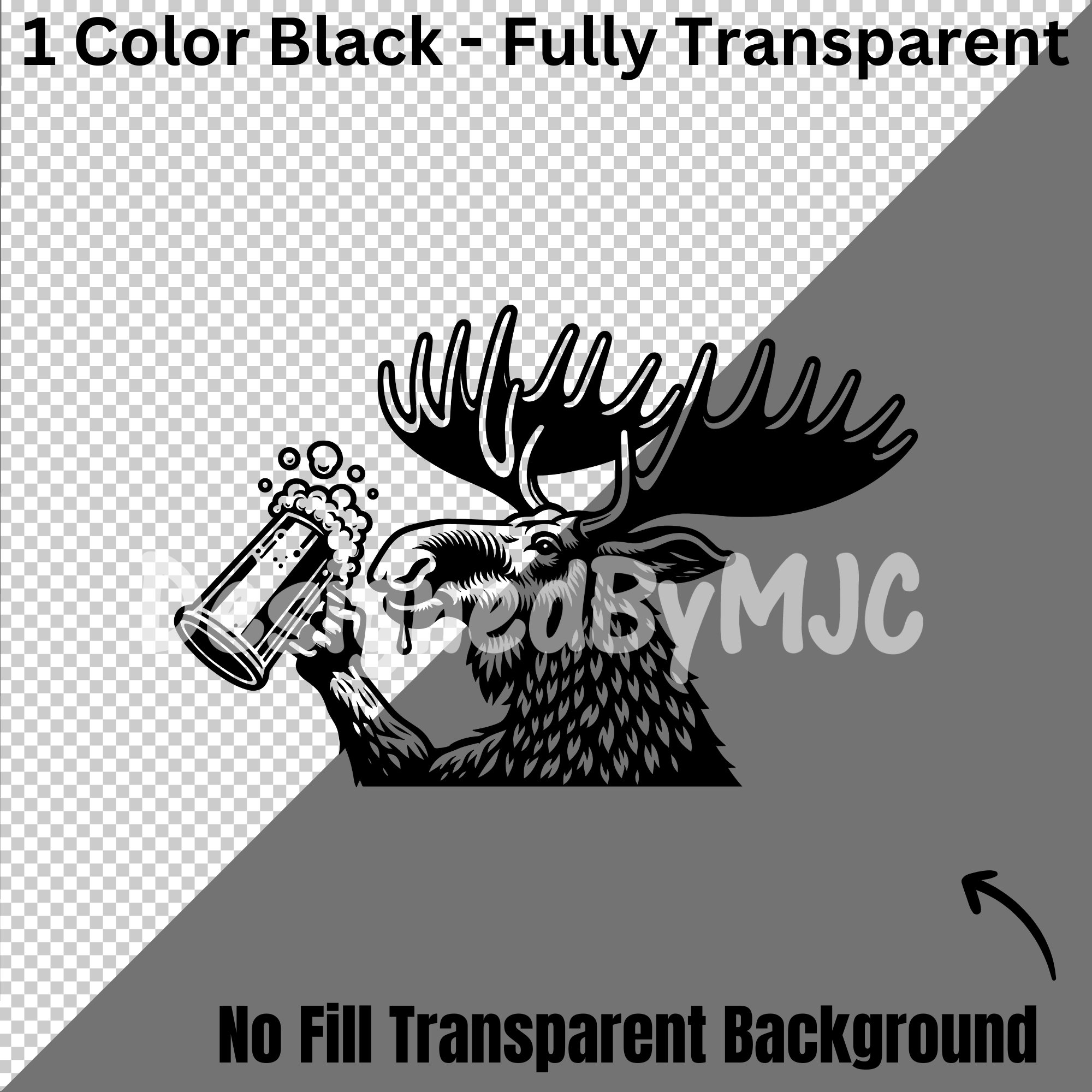 Moose Drinking Beer SVG Bundle Clipart PNG Files, Camping Scene Vector ...