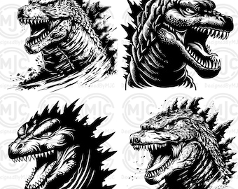 Godzilla SVG Clipart, SVG & PNG Files, Godzilla Graphics, Digital Clip ...