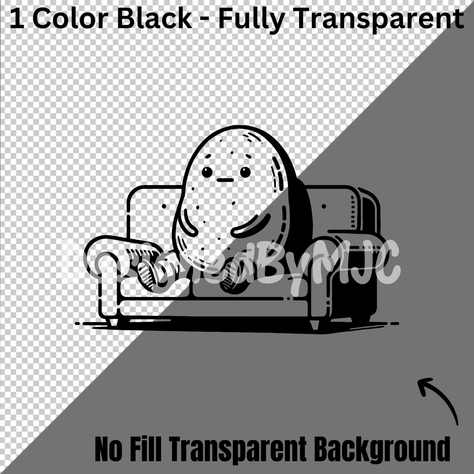 Couch Potato SVG Cartoon Couch Potato PNG Happy Couch Potato Clipart Couch Potato Vector Bundle ...