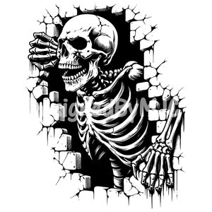 Skull in the Wall SVG Clipart & PNG Files, Skull in the Wall Png ...