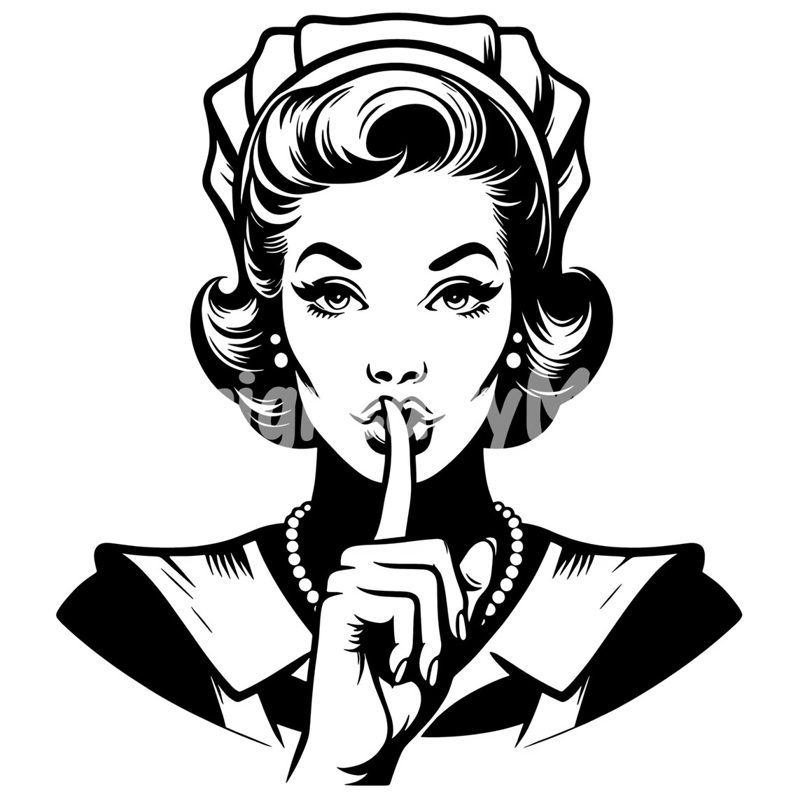 Retro Housewife Shush SVG PNG, Trendy Vintage Women, 1950s Atomic ...
