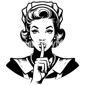 Retro Housewife Shush SVG PNG, Trendy Vintage Women, 1950s Atomic ...