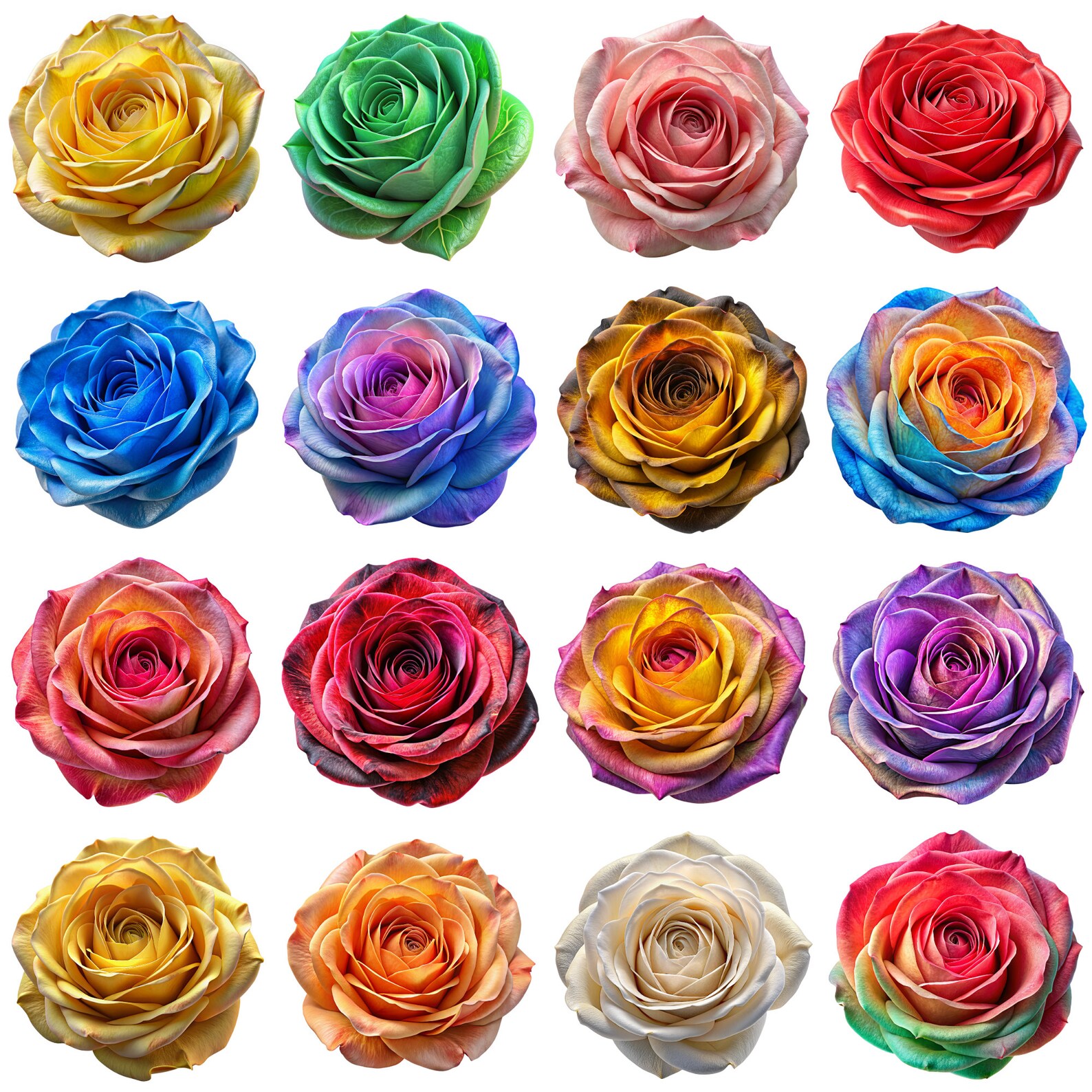 Rose Bundle Clipart, 50 PNG Files, Cute Watercolor Graphics, Floral ...