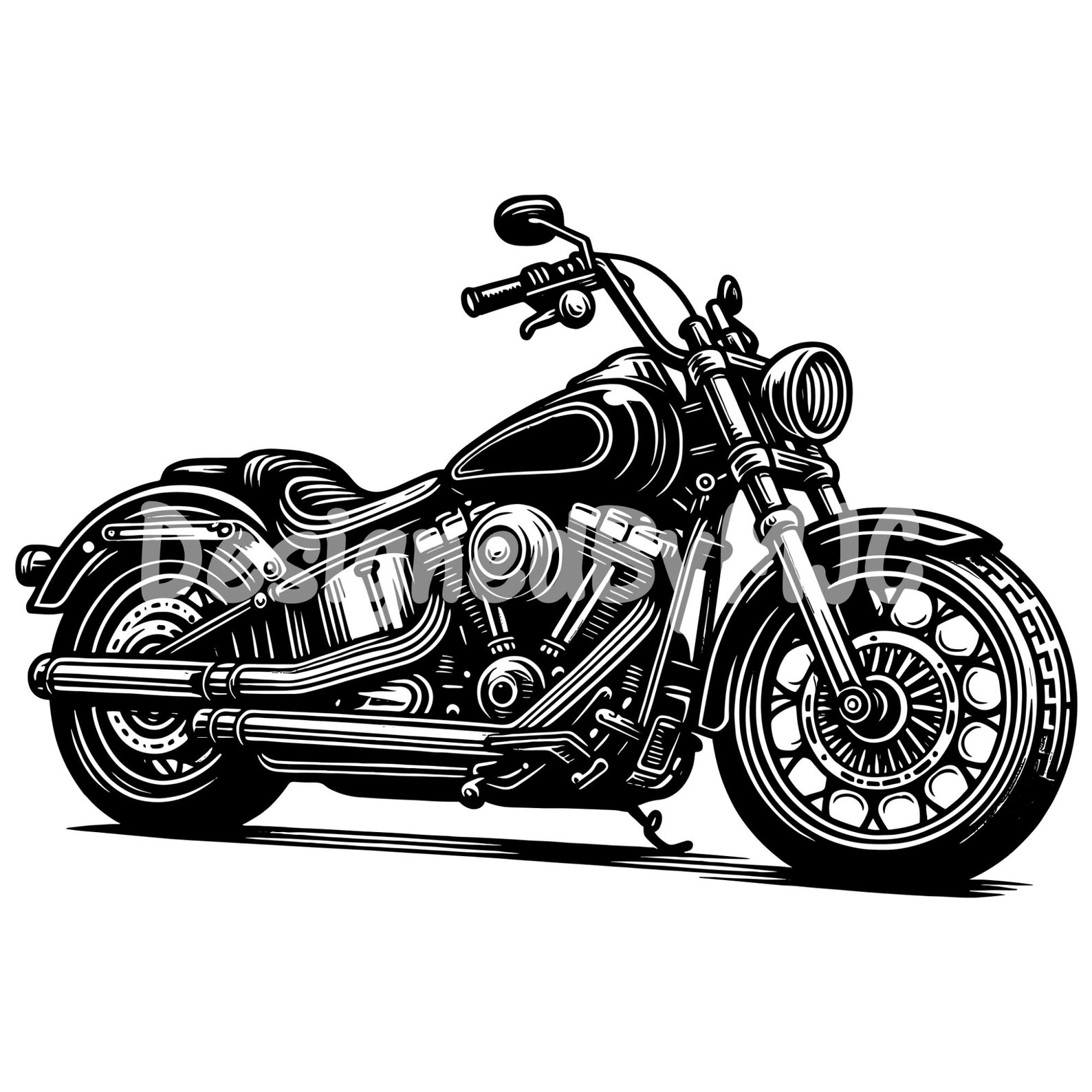 Motorcycle SVG Clipart, SVG & PNG Files, Chopper Biker Digital Clip Art ...