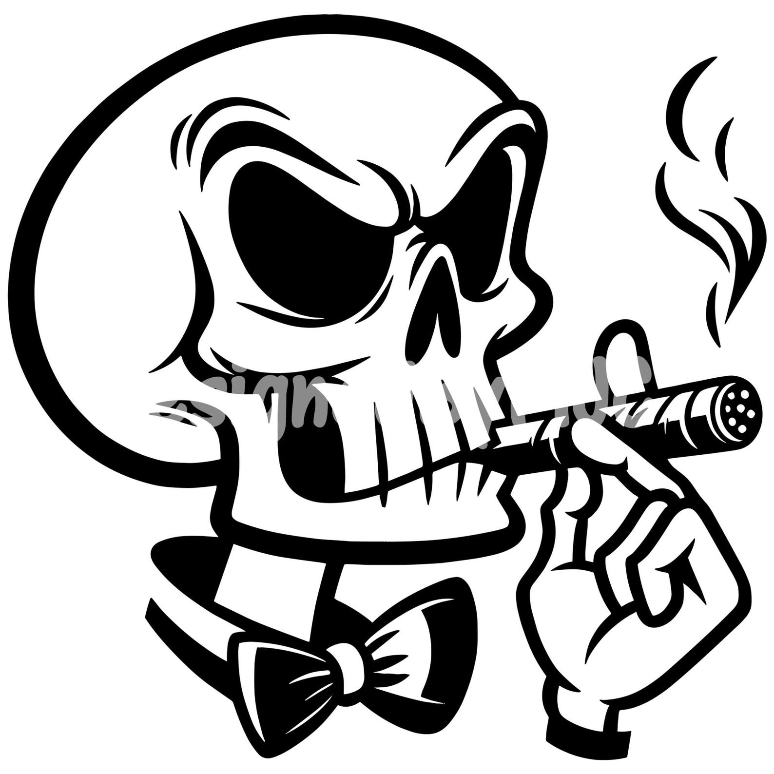 Skull Smoking SVG, Skull SVG, Skeleton Smoking Cigar Svg, Gangster ...