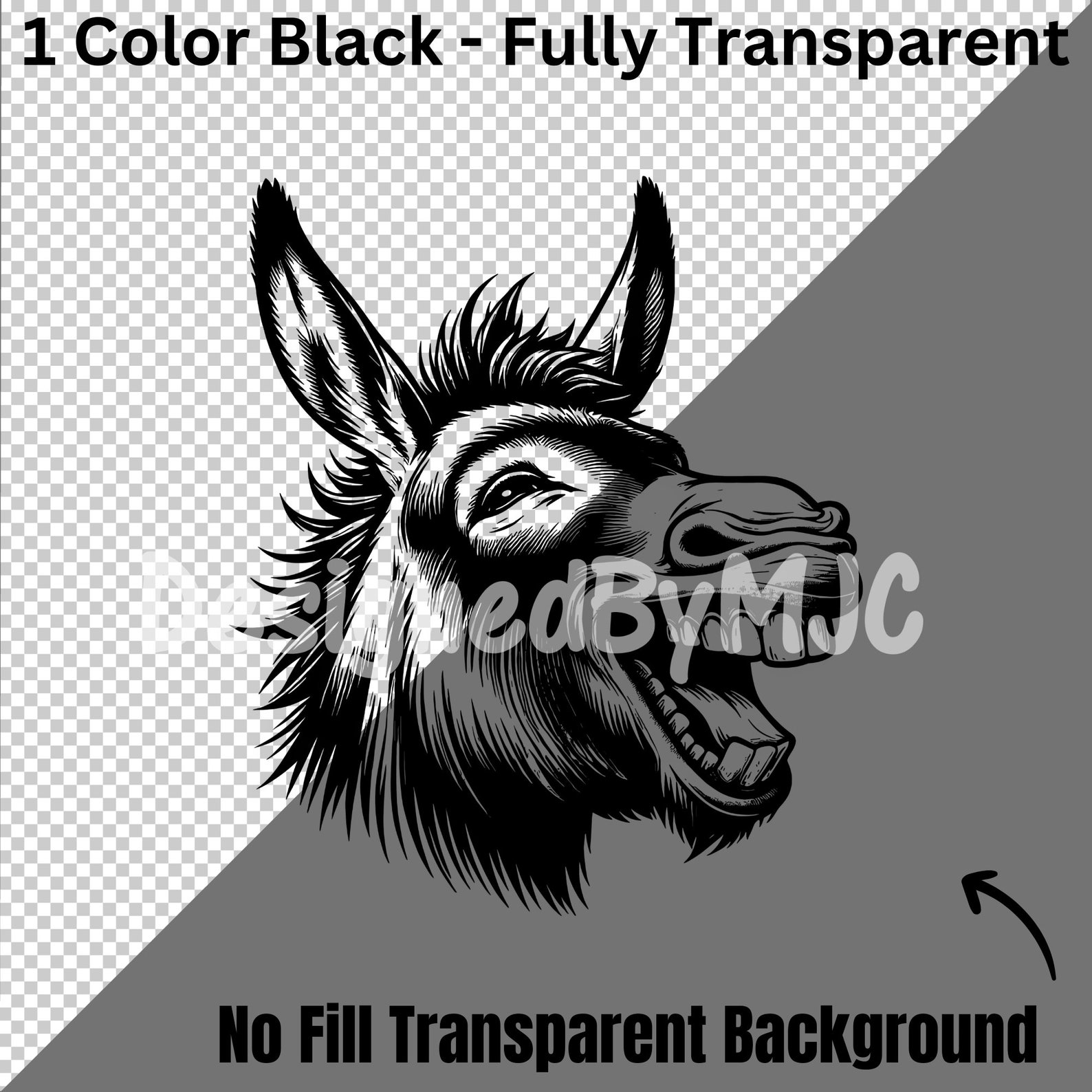 Donkey SVG Clipart & PNG Files, Donkey Svg Bundle, Donkey Png, Donkey ...