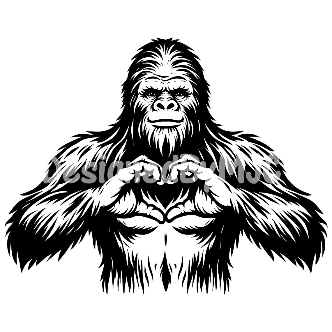 Bigfoot Heart Hands SVG PNG, Bigfoot Svg, Bigfoot Vector, Bigfoot ...