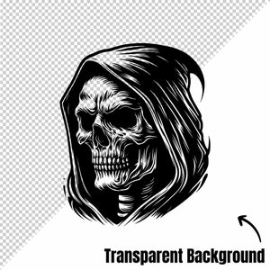 Grim Reaper Head SVG Clipart & PNG Files, Fantasy Logo, Digital Clip ...