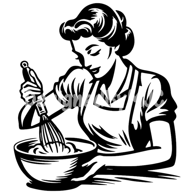 Retro Housewife Baking SVG PNG, Trendy Vintage Women, 1950s Atomic ...