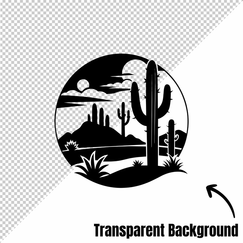 Cactus SVG Clipart, SVG & PNG Files, 60 Unique Graphics, Digital Clip ...