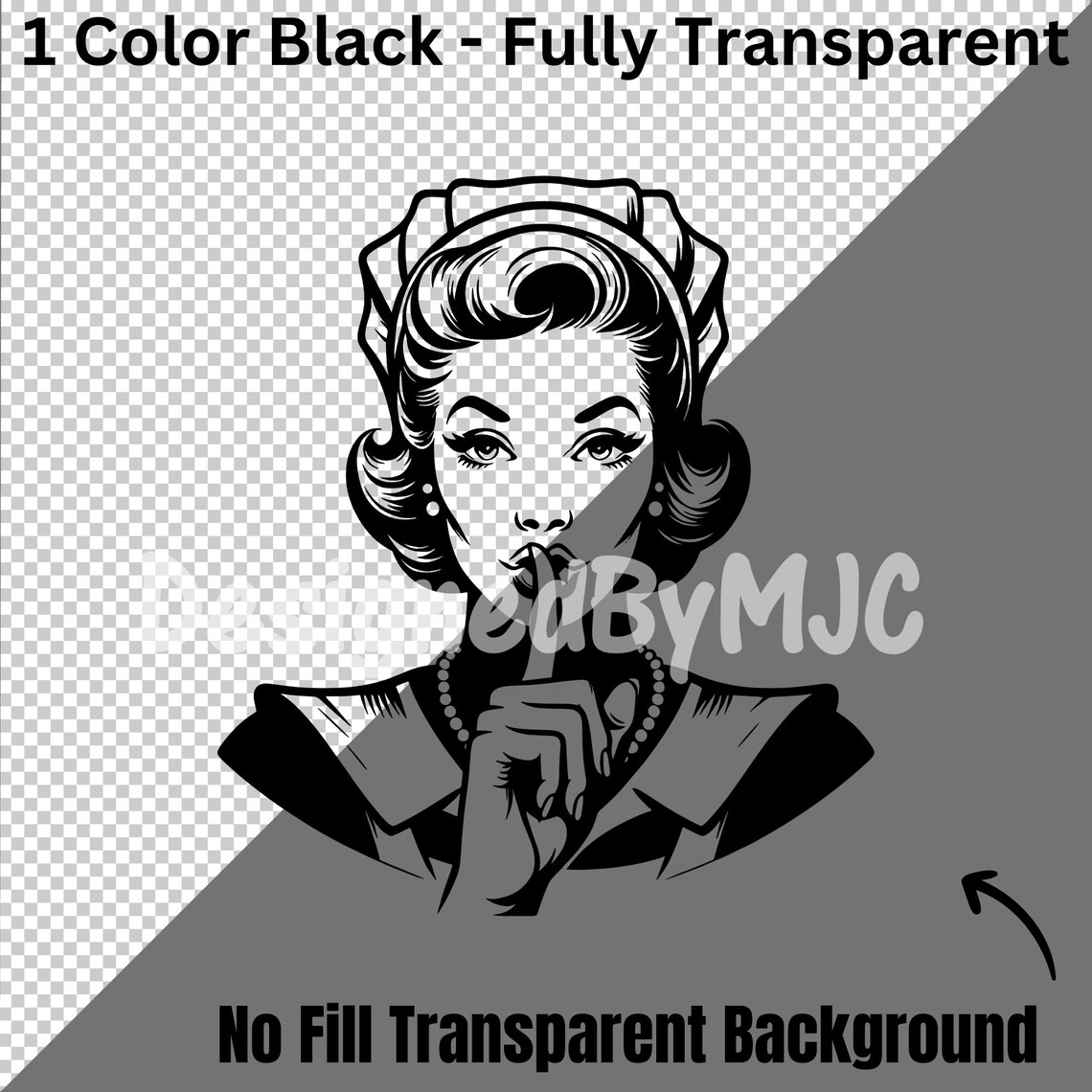 Retro Housewife Shush SVG PNG, Trendy Vintage Women, 1950s Atomic ...