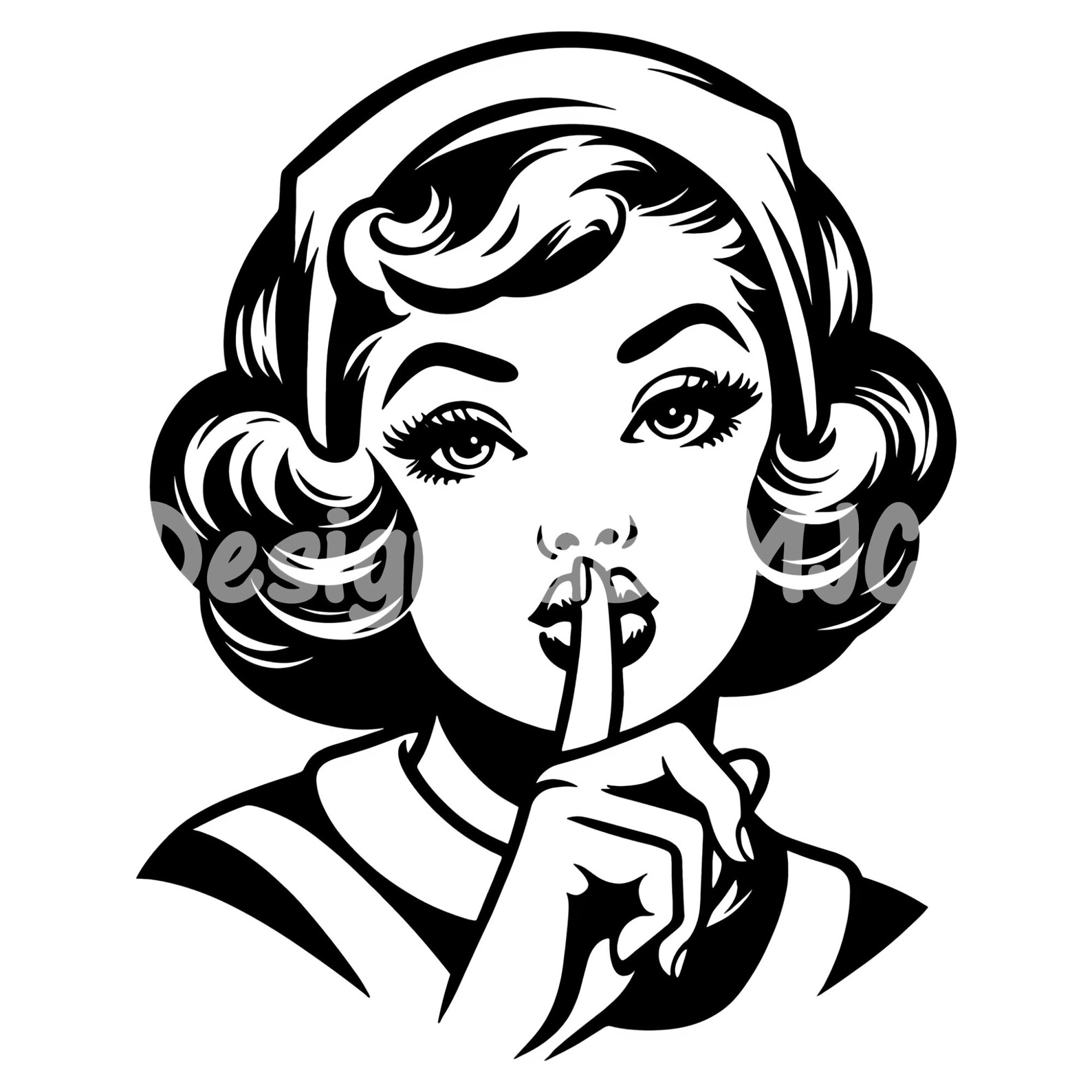 Retro Housewife Shush SVG PNG, Trendy Vintage Women, 1950s Atomic ...