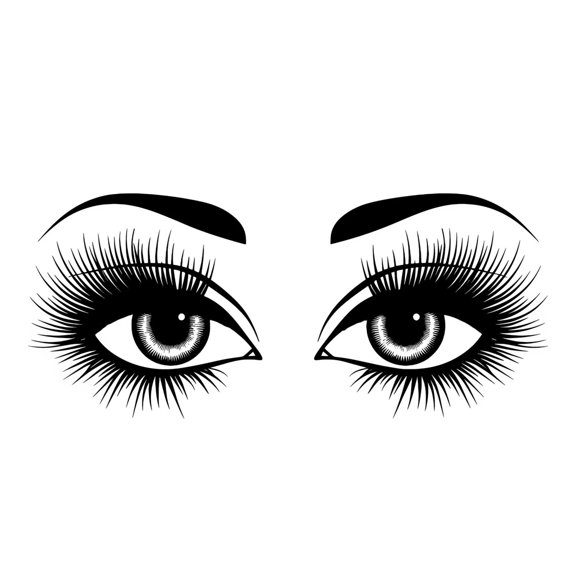 Eyelashes SVG Clipart, SVG & PNG Files, Lash Bundle, Digital Clip Art ...