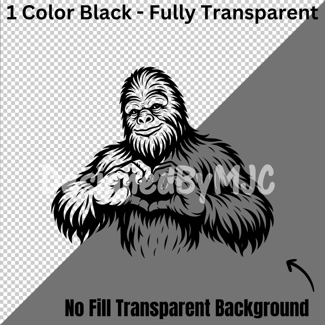 Bigfoot Heart Hands SVG PNG, Bigfoot Svg, Bigfoot Vector, Bigfoot ...