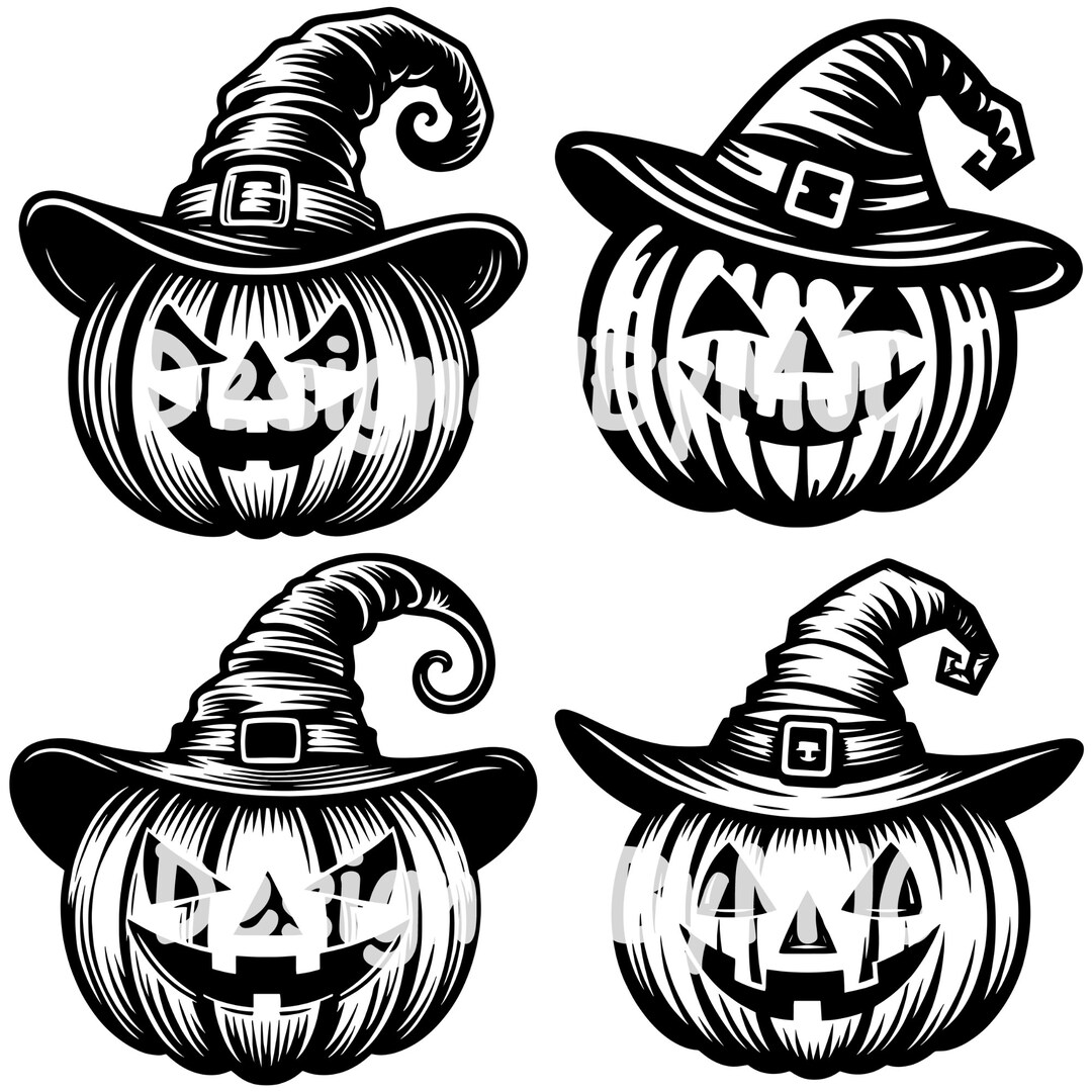 Pumpkin Witch Hat SVG, Pumpkin SVG File, Jack O Lantern Svg, Halloween ...
