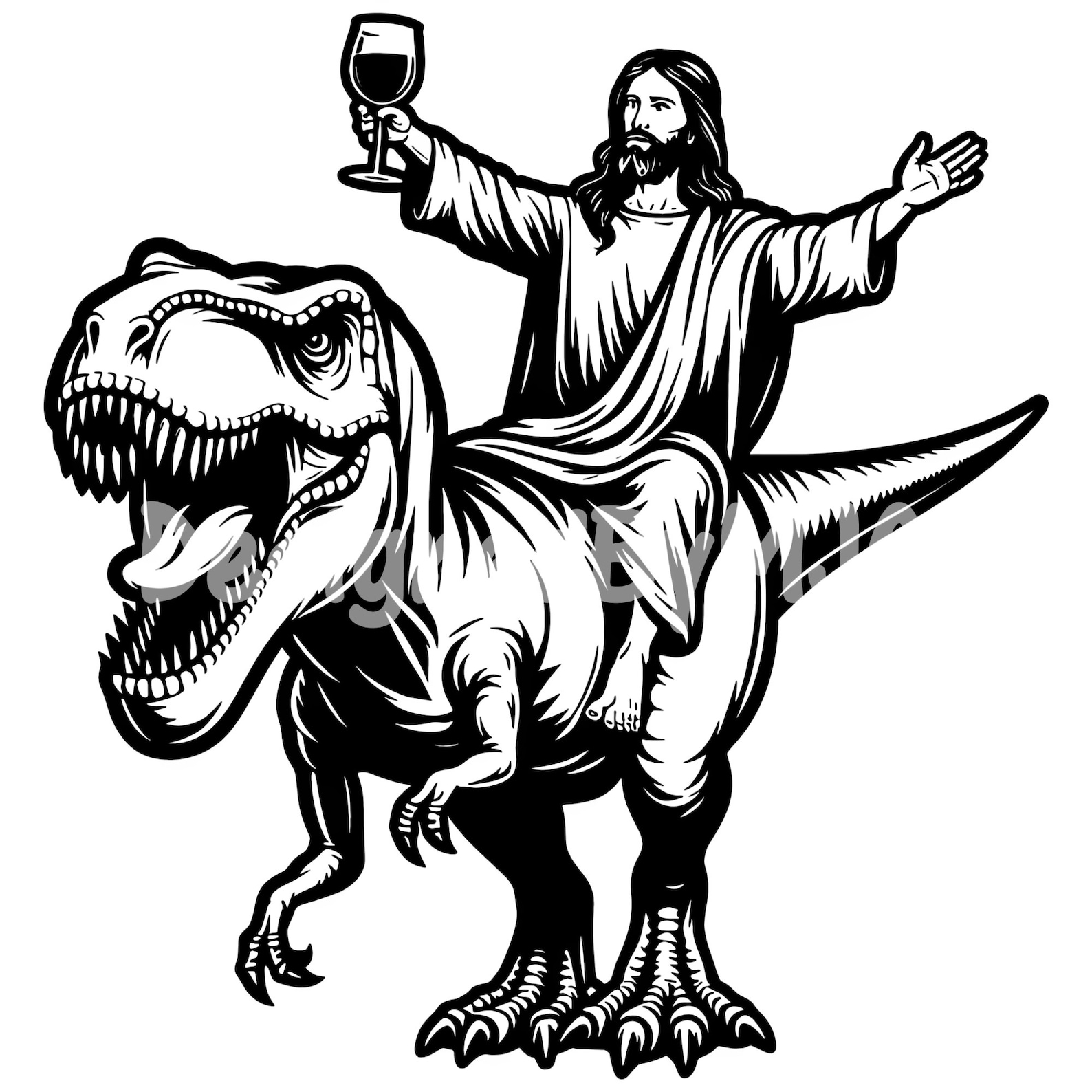 Jesus Riding Dinosaur SVG PNG, Funny T Shirt Graphic, Jesus Svg ...