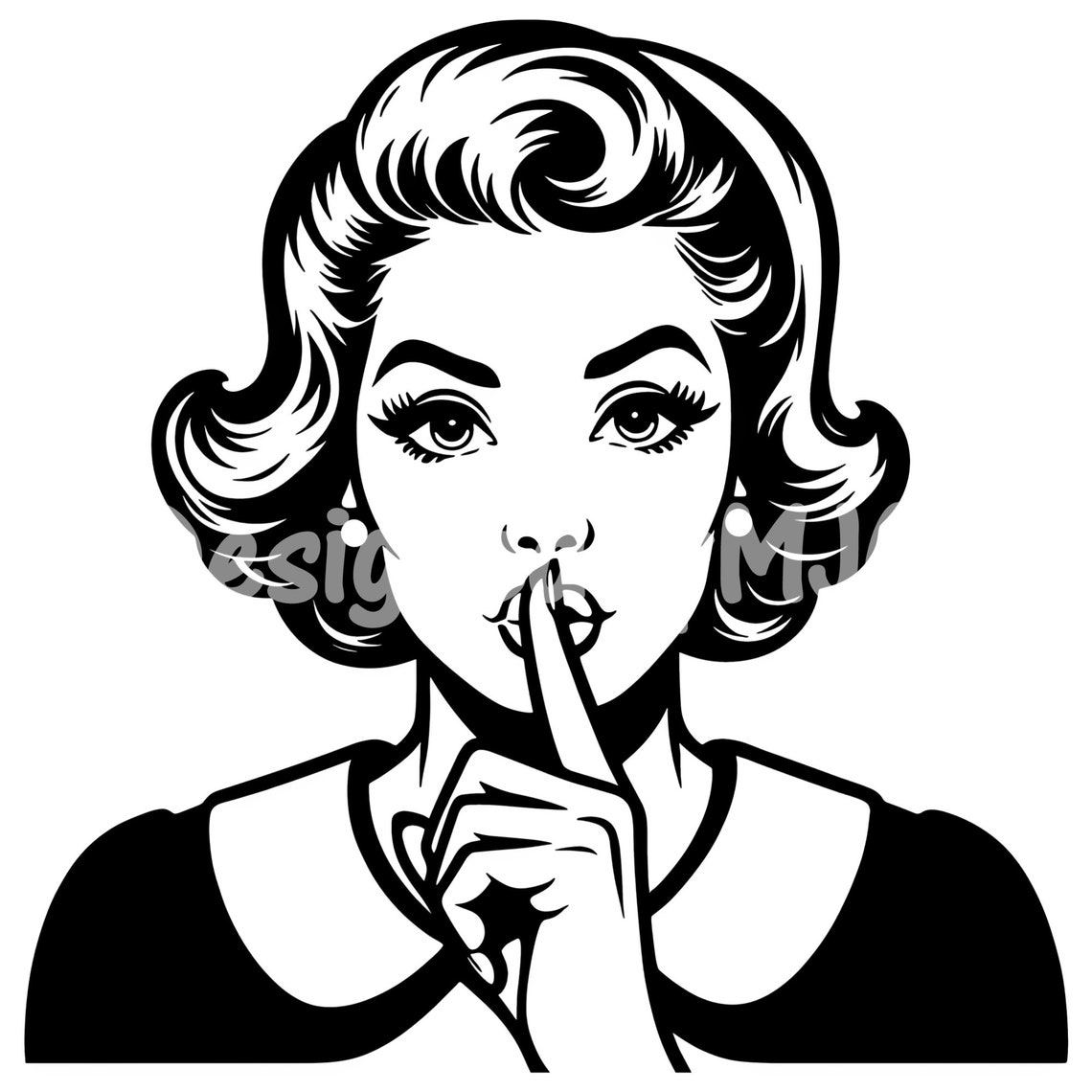 Retro Housewife Shush SVG PNG, Trendy Vintage Women, 1950s Atomic ...