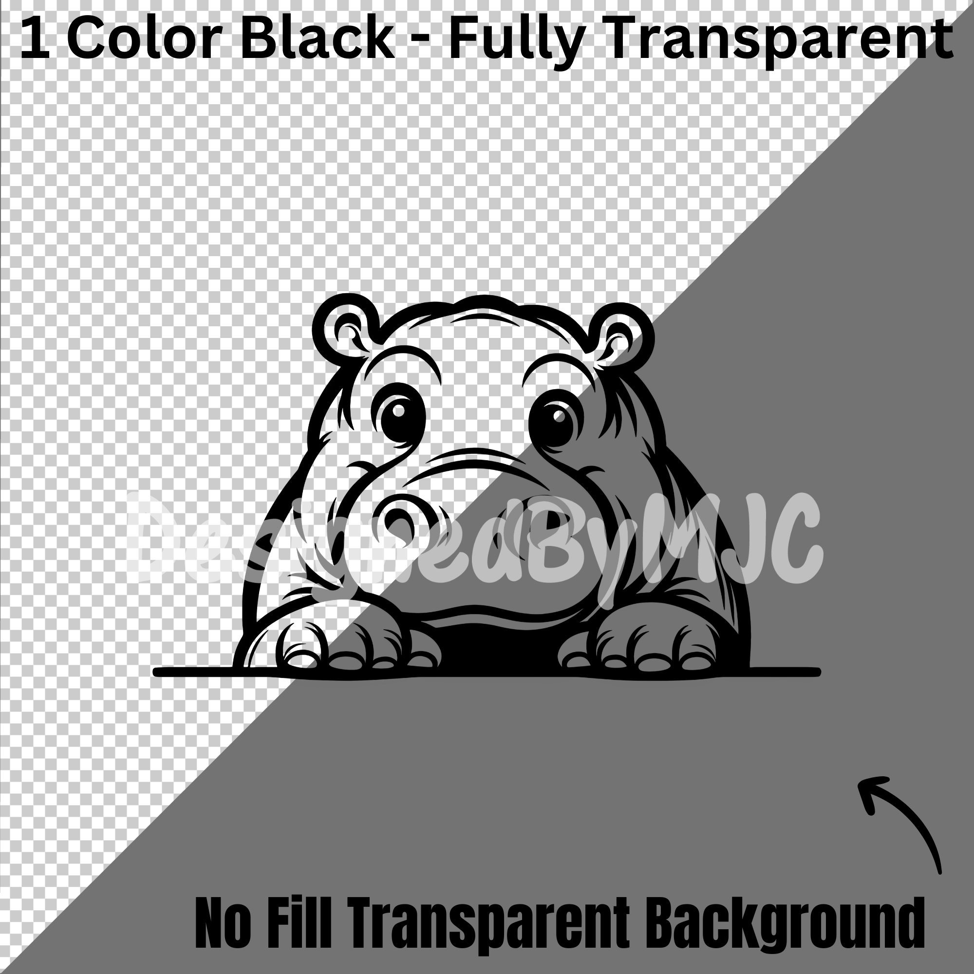 Peeking Hippo SVG Bundle & PNG Files, Hippopotamus Svg, Hippopotamus ...