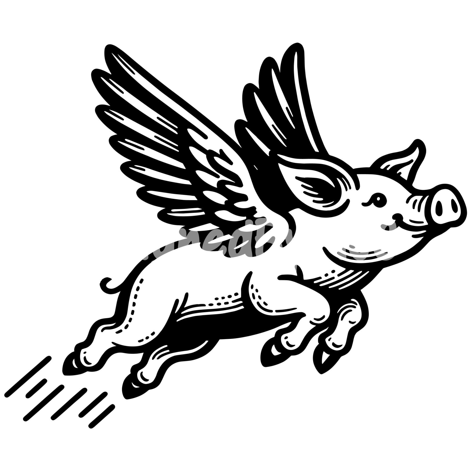 When Pigs Fly Flying Pig Wings SVG, Flying Pig Svg Flying Pig Png ...
